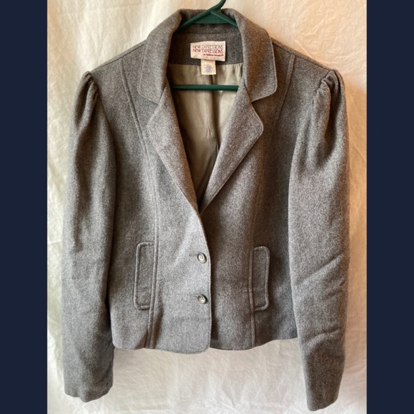 Bobbie Brooks | Jackets & Coats | Vintage Wool Blend Gray Blazer New ...